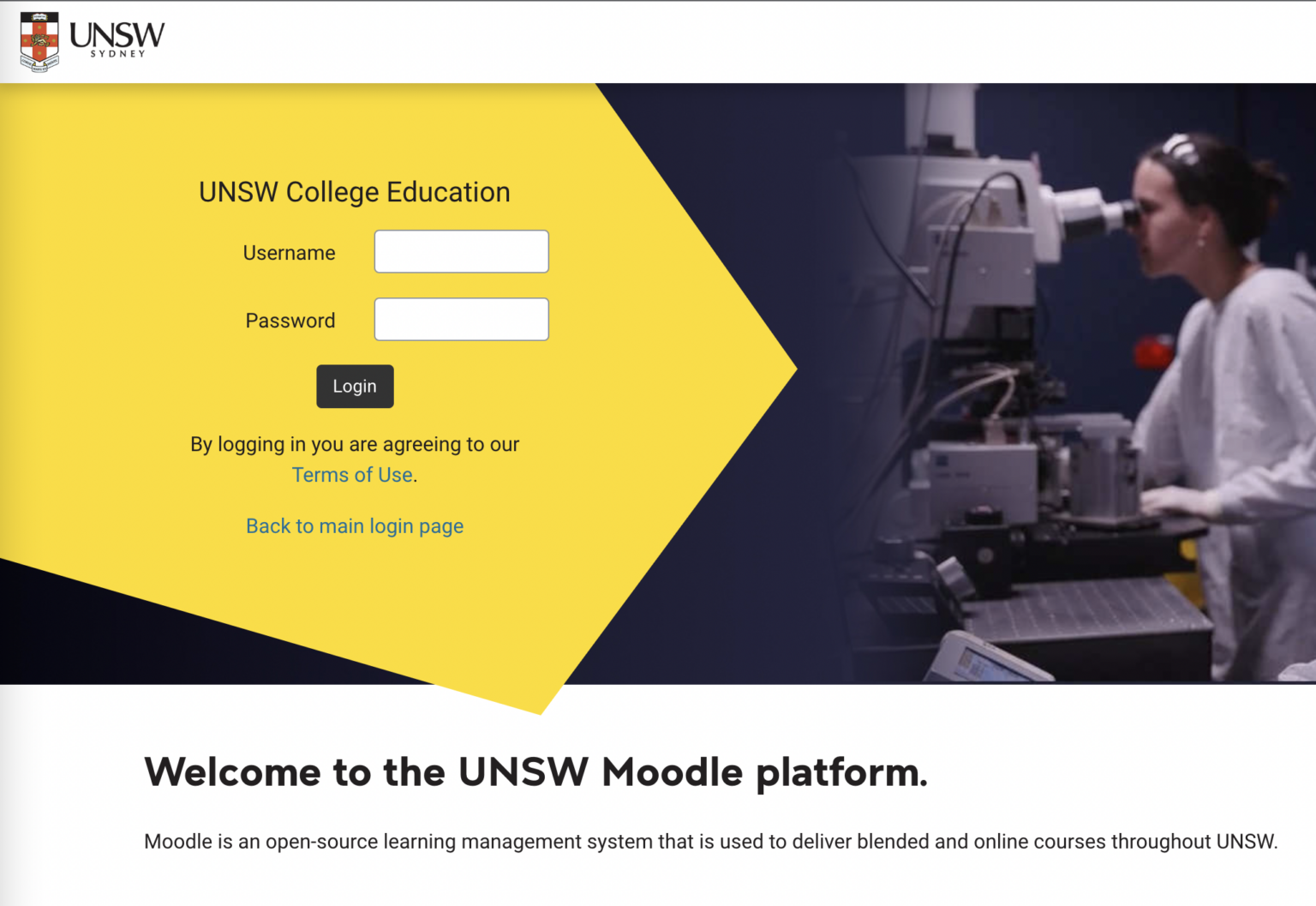 Access your Moodle Account – UNSW College Current Students Website